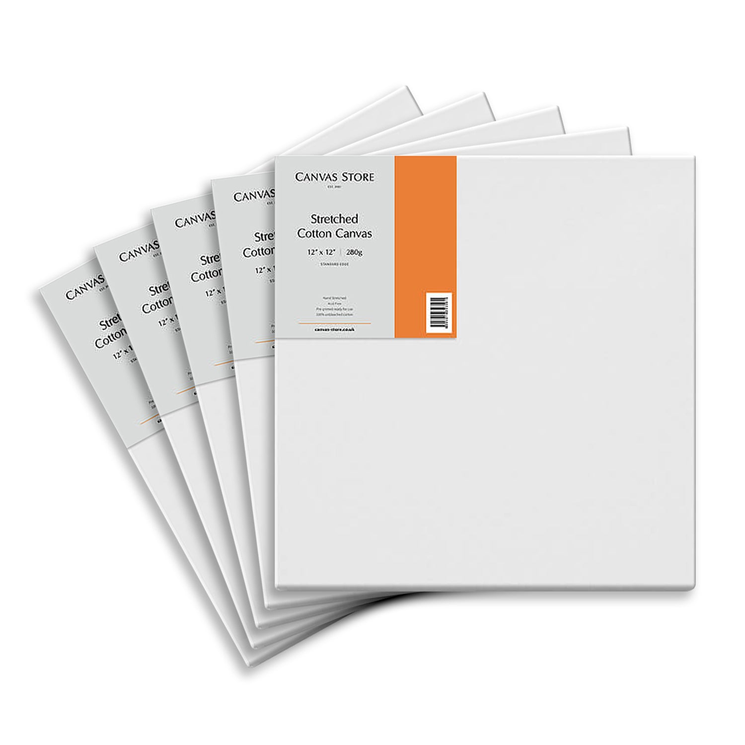 Canvas Store Standard Edge Canvas 12 x 12inch Box of 5