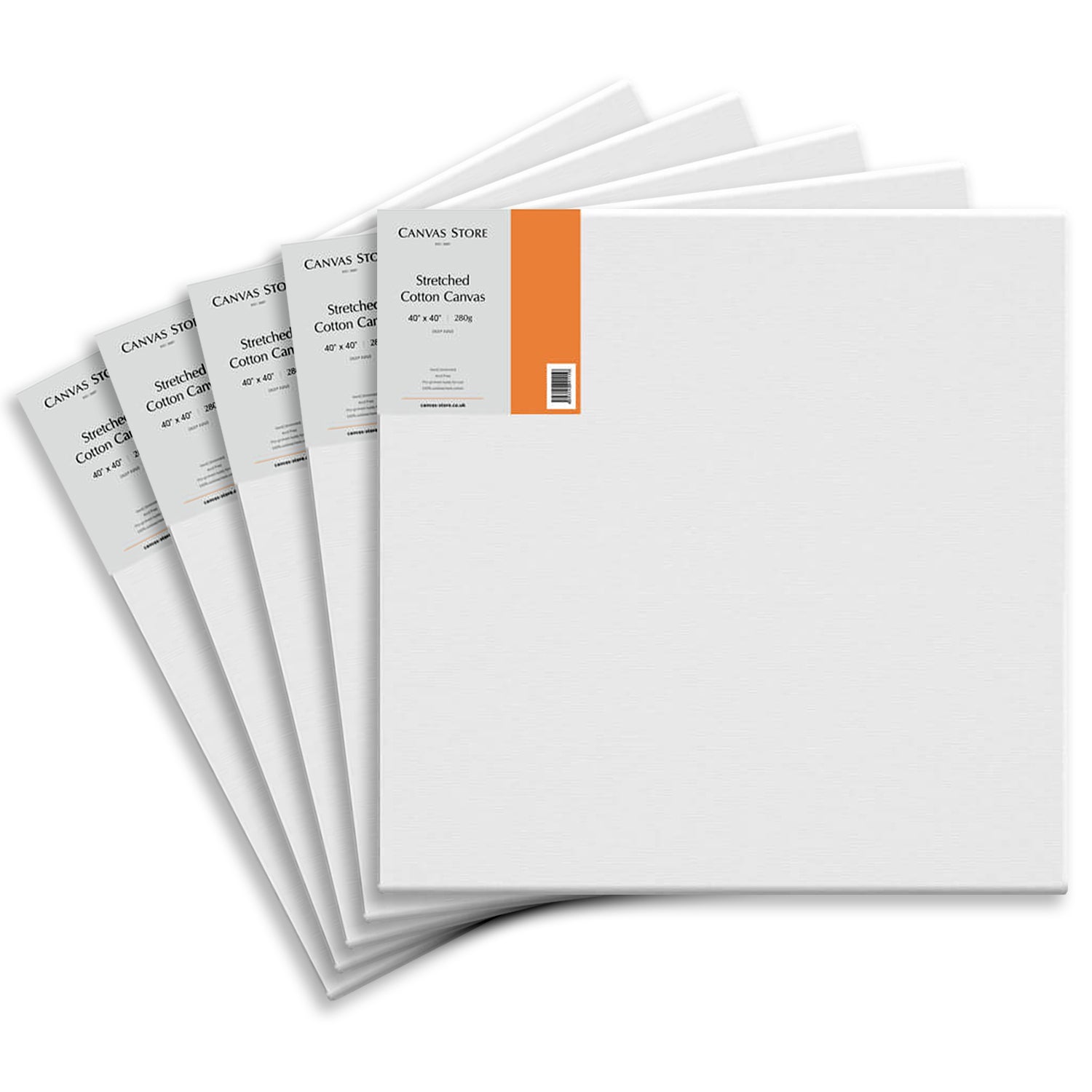 Canvas Store Cotton Canvas Standard Edge 40 x 40 Box of 5